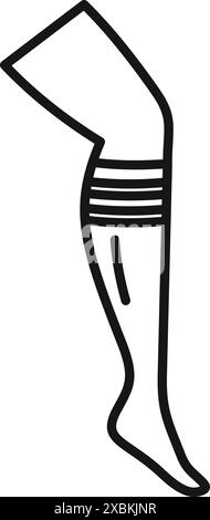 Illustration of a leg wearing a compression stocking, designed for ...