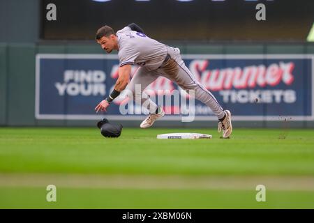 Colorado Rockies third base Kyle Karros (12) in the seventh inning of a ...