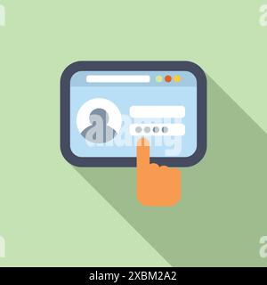 Authentication page entering login and password website on portable ...