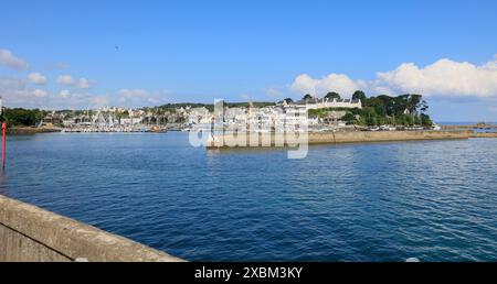 Treboul district with marina, Douarnenez, Finistere Penn ar Bed ...