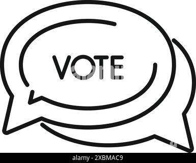 Speech bubble is showing the word vote, encouraging people to vote in ...
