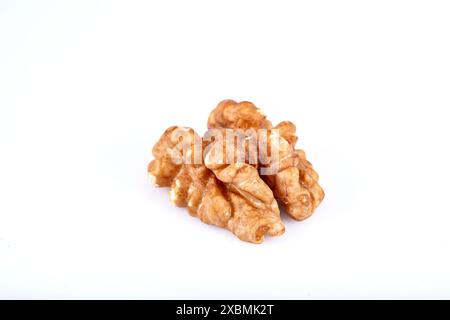 Shelled Walnuts Pile Top View Isolated On White Background Stock Photo ...