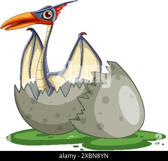 Cute green wings. Ancient natural creature flying symbol isolated on ...