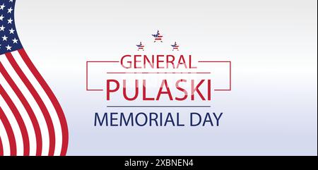 Honoring General Pulaski on Memorial Day USA Flag Tribute Stock Vector ...