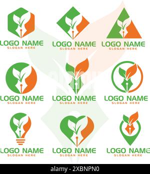 Green garden green leaf ecology logo vector design Stock Vector Image ...