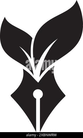 Leaf and pen combination natural logo design Stock Vector Image & Art ...