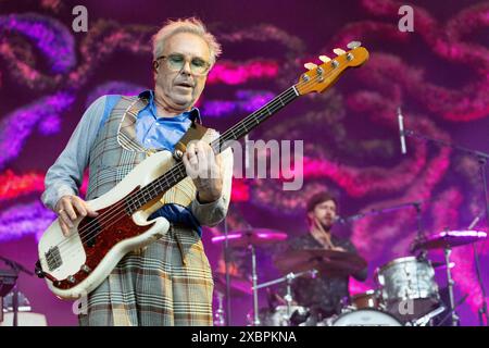 Crowded House led by Neil Finn, are pictured performing their decades ...