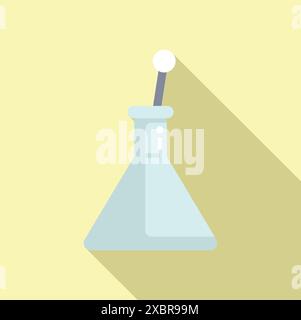 Simple icon of a chemical flask, commonly used in laboratories for ...