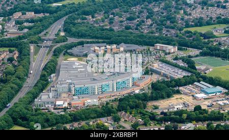 an aerial view of Peterborough City Hospital,, Cambridgeshire, eastern ...