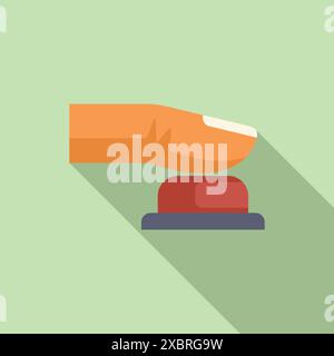 Finger is pushing a red button, activating an emergency system Stock ...