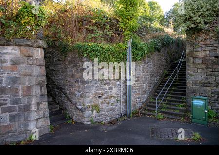 Hengoed Viaduct, South Wales, UK which carried trains across the River ...