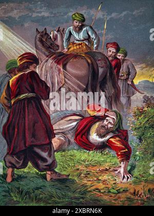 Illustration of the Conversion of Saint Paul After seeing a Flash of ...
