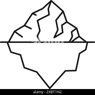 Line drawing of an iceberg floating with a small portion visible above ...