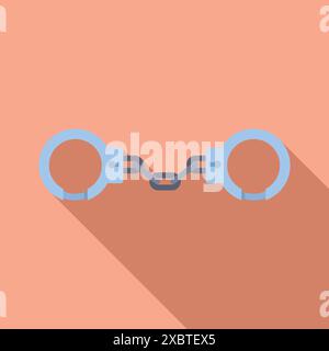 Steel handcuffs connected with chain lying on yellow background ...