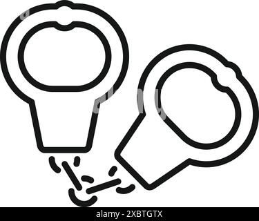 Handcuffs icon. Monochrome simple line Crime icon for templates, web ...