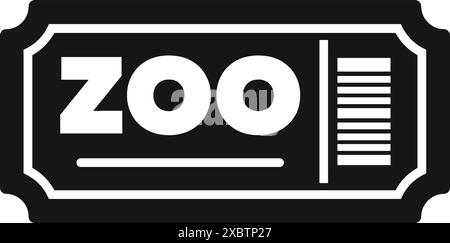 Zoo ticket icon representing visiting the zoo and enjoying the animals ...