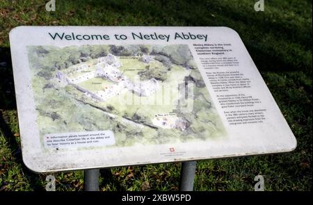 Welcome to Netley Abbey sign, Abbey Hill, Netley, Southampton ...