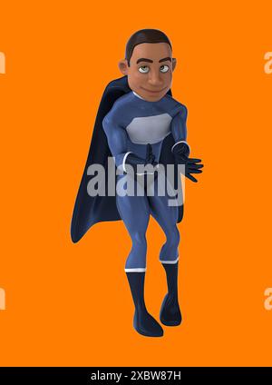 Fun 3D cartoon superhero clapping Stock Photo - Alamy
