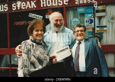 ACTOR AND COMEDIAN BILL MAYNARD PRESENTS A CHEQUE TO POOLS WINNERS ...