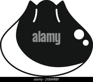 Khinkali black glyph icon. Georgian meal recipe. Chinese dumpling ...