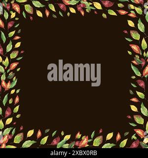 Seamless horizontal border of colorful fall leaves on an isolated ...