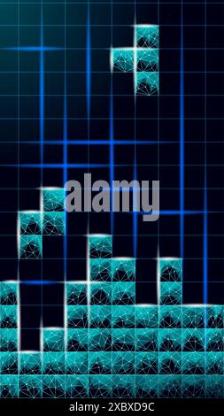 Colorful Rounded Tetris Shape Vector Illustration. Seamless Pattern ...