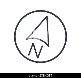 Compass direction indicator of north, south, west and east. Editable ...