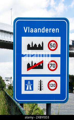 Vilvoorde, Flemish Brabant, Belgium, June 18, 2024 - A blue bike cycle ...