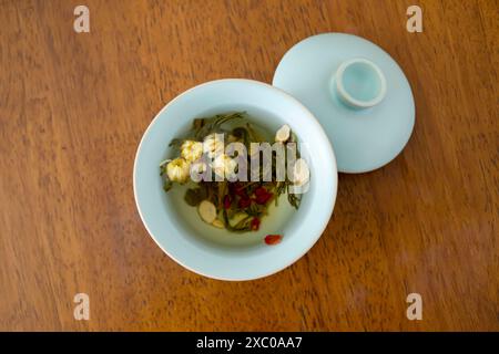 Close-up chrysanthemum tea. Concept of TCM health preservation Stock ...