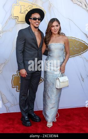 Kansas City Chiefs' Nikko Remigio (81) celebrates a long punt return ...