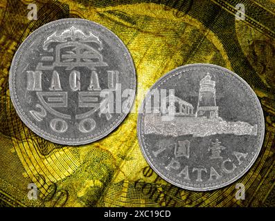 A close-up of Macau one Pataca coin Stock Photo - Alamy