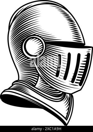 Etching style illustration head of a medieval court jester, harlequin ...