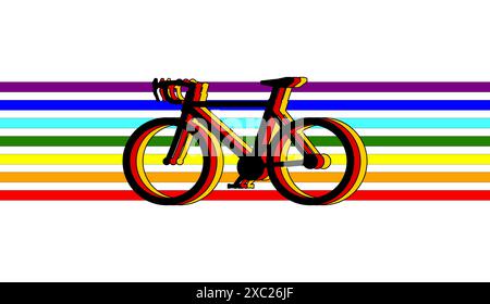 cycling germany, silhouettes of bicycles make up the german flag on a ...