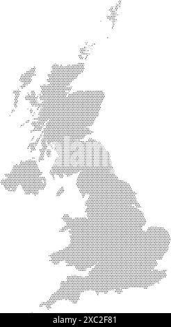 United Kingdom map dotted pattern vector illustration Stock Vector ...