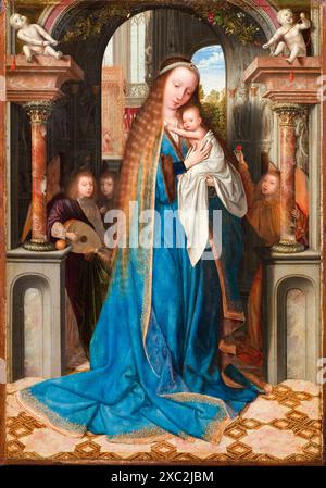 Painting of The Virgin And Child With Angels by Quentin Massys dated 1500 Stock Photo - Alamy