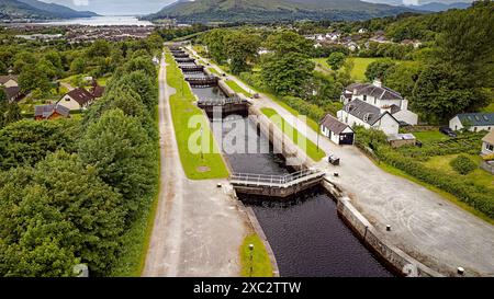 Neptune's Staircase staircase lock comprising eight locks on the ...