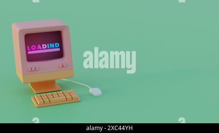 Retro Loading Animation with Neon Typography for 2025 Stock Photo - Alamy