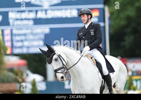 Nicolai Aldinger of Germany with Timmo during the first horse ...