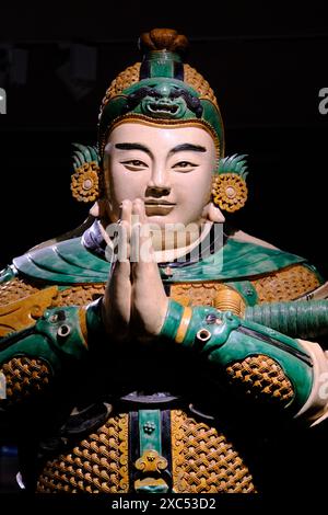 The stoneware statue of Weituo,a guardian of Buddhist faith and ...