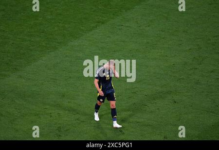 Scotland's Ryan Porteous leaves the game after being shown a red card ...