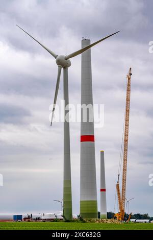 Wind turbine repowering, in the Issum-Oermten wind farm, 9 wind ...