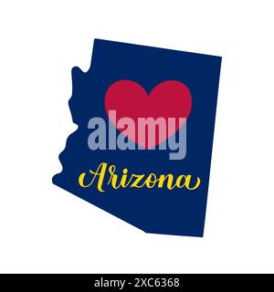 Love Arizona lettering with map. USA patriotic sign. Vector template ...