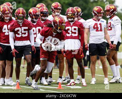 Washington Commanders safety Tyler Owens (40) rushes during an NFL ...