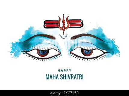 Hindu maha shivratri lord shiva eyes sketch card design Stock Vector ...