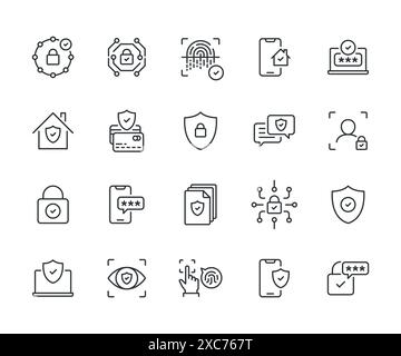 Cyber Security Vector Thin Line Icons Set Stock Vector Image & Art - Alamy