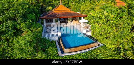 Aerial view at trisara beach in Bang Tao, Phuket, Thailand Stock Photo ...