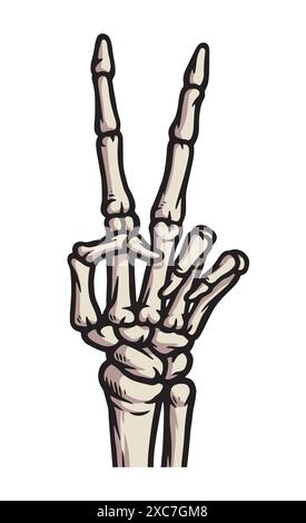 Hand zombie peace sign vector illustration for your company or brand ...