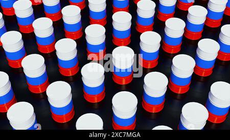 Russian barrels oil. Computer generated 3d render Stock Photo - Alamy