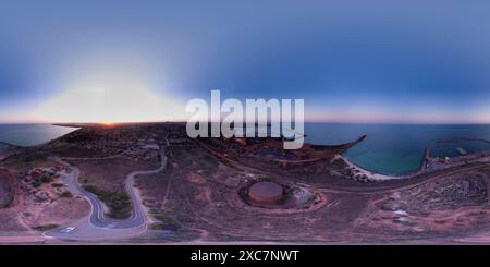 360° view of 360° aerial panorama of the Eyre Peninsula coastal village ...