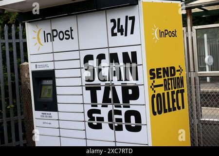 General views of an InPost collection unit area in Hastings, UK Stock ...